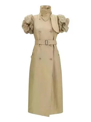 Max Mara Puffed-sleeve Double-breasted Overcoat - Neutrals