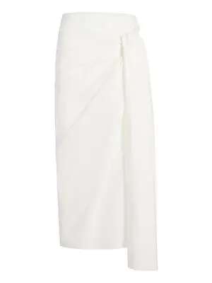 Khaite Side-slit Skirt - Chalk