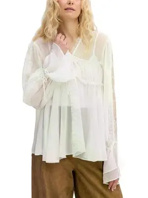 Pinko Semi-sheer Blouse - White