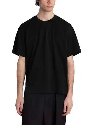 Attachment Crew-neck Short-sleeve T-shirt - Black