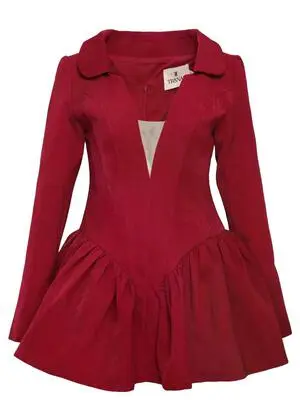 KENZIE KLAMBIE Fit-and-flare Mini Dress - Red