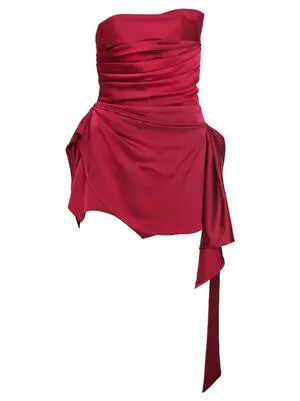 KENZIE KLAMBIE Strapless Ruched Mini Dress - Red
