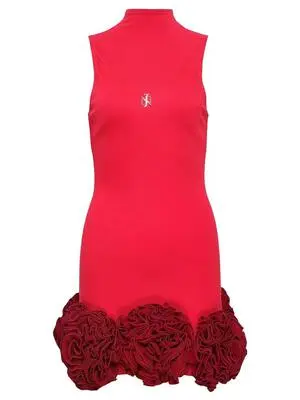 KENZIE KLAMBIE Ruffled-hem Sleeveless Mini Dress - Red