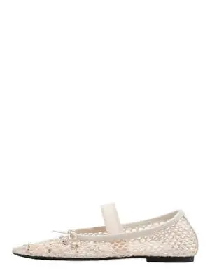 Bimba Y Lola Mesh Ballerina Flats With Metal Details - Off White