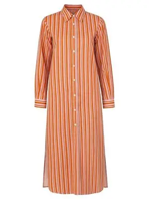 CALLAS MILANO Elissa Long Shirt Dress - Pink/brown
