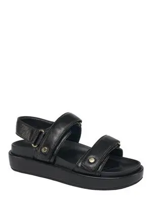 J/SLIDES NYC Bay Leather Slingback Sandal - Black