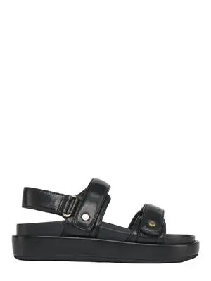J/SLIDES NYC Bay Leather Slingback Sandal - Black
