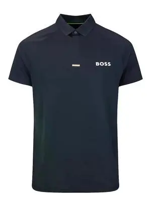 BOSS Logo-print Raglan-sleeve Polo Shirt - Blue
