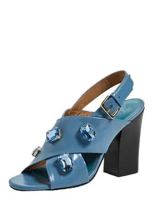MARNI Crystal-Embellished Crisscross Sandals
