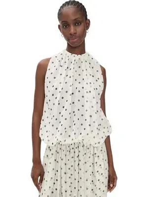 MSGM Polka Dot Chiffon Top
