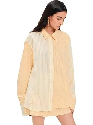 CONIGLIO PALM BEACH Classic Button Down Shirt - Daffodil Combo Stripe