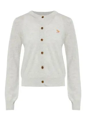 Maison Kitsuné Cardigan With Logo Patch - Grey