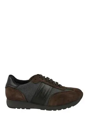Brioni Woven Runner Sneakers - Brown/black