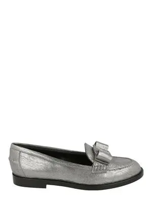 FERRAGAMO Vivaldo Metallic Loafers - Grey