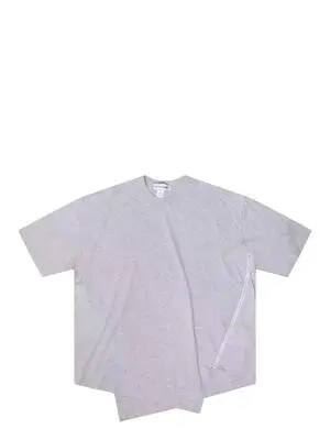 Comme Des Garçons Zip-detail Asymmetric T-shirt - Grey