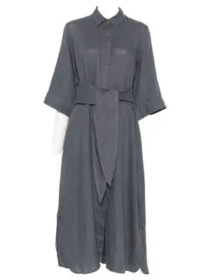 ARCHIVIO '67 Linen Chemisier Dress - Grey
