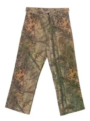 LC23 Leaf-print Trousers - Brown