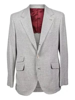 Brunello Cucinelli Check Three-button Blazer - Grey
