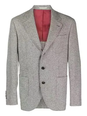 Brunello Cucinelli Houndstooth-pattern Blazer - Grey