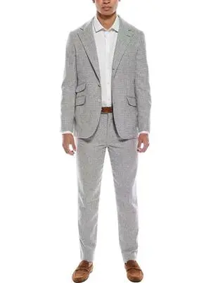 Brunello Cucinelli Houndstooth Three-button Suit - Grey