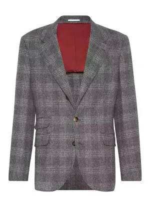 Brunello Cucinelli Plaid Deconstructed Blazer - Grey
