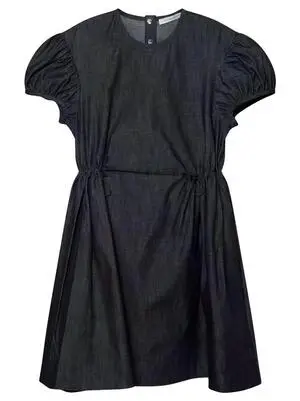 Cecilie Bahnsen Camma Puff-sleeve Drawstring-waist Dress - Blue