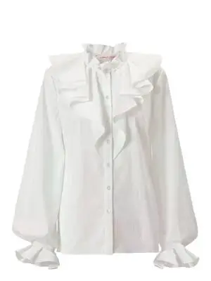 Carolina Herrera Ruffle Blouse - White