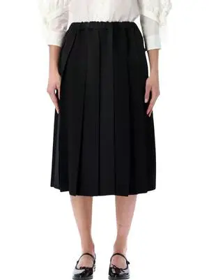 Comme Des Garçons Pleated Midi Skirt - Black