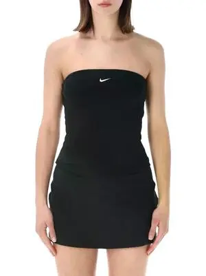 Nike Swoosh Logo-embroidered Tube Top - Black