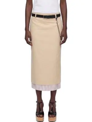 Attico Midi Skirt - Beige
