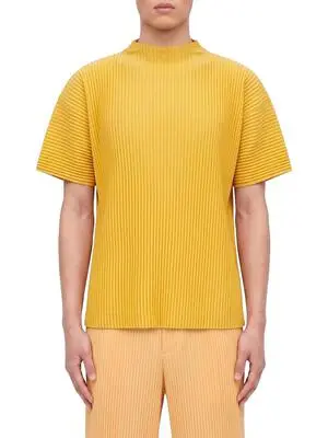 Issey Miyake Pleated Polyester T-shirt - Yellow