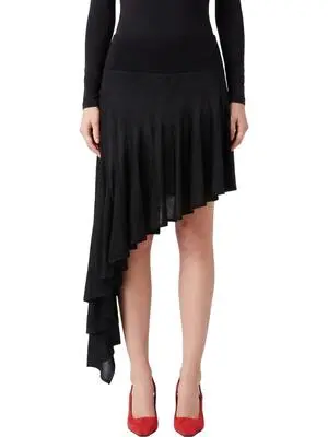 Alaïa Asymmetrical Ruffled Skirt - Black