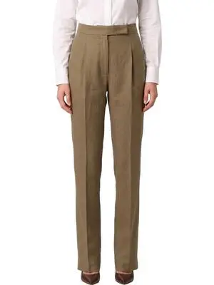 Max Mara Tailored Linen Trousers - Brown