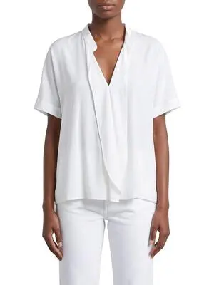 MEIMEIJ Short Sleeve Draped Blouse - Milk