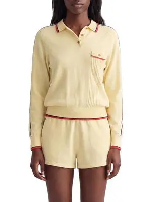 Guest In Residence Long Sleeve Polo Shirt - Beige