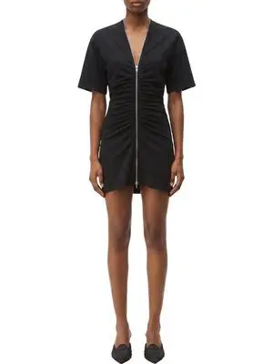 Alexander Wang Ruched Zip-up Dress - Black