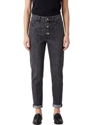 DONDUP Koons Slim Fit Cropped Jeans - Black