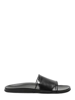 THE ROW Vivienne Nappa Slide Sandals - Black