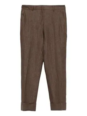 Incotex Regular Fit Linen Trousers - Brown