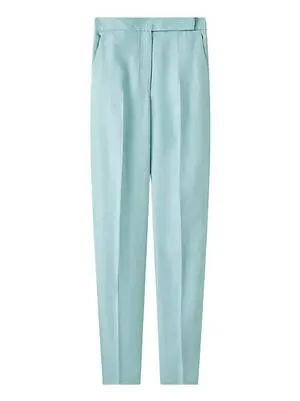 JOSEPH Aix Barrel-leg Linen-blend Trousers - Chambray