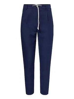 Eleventy Slim-Leg Linen-Blend Jogger Trousers New Blue