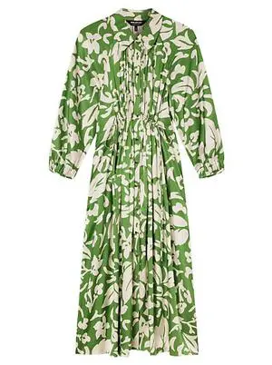 Whistles Floral Print Long Sleeve Shirt Dress - Multi-coloured