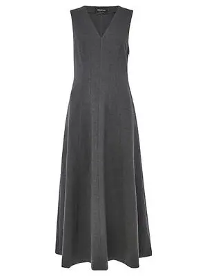 Whistles V-neck Sleeveless Midi Dress - Grey