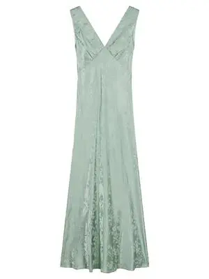 OMNES Iris Floral-jacquard Woven Maxi Dress - Sage
