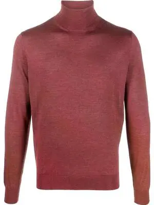 Colombo Roll-neck Fine Knit Jumper - Red