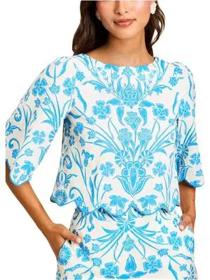 Mestiza New York Charlize Scallop Top - Red