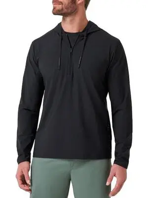 Travis Mathew Hero Hour Performance Half Zip Hoodie - Black
