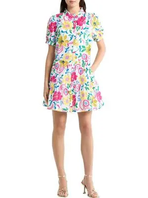 SUGARLIPS Kress Floral Domis Minidress - White-multi