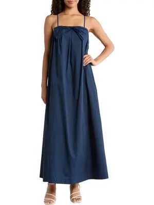 SUGARLIPS Melly Pleated Bow Maxi Dress