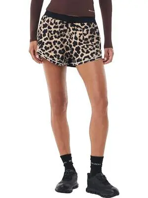 P.E Nation Linear Drawstring Shorts - Leopard/black
